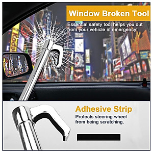 Tevlaphee Universal Steering Wheel Brake Lock Anti-Theft Retractable Double Hook Car Clutch Pedal Lock for Car Truck SUV Van Security with 3 Keys