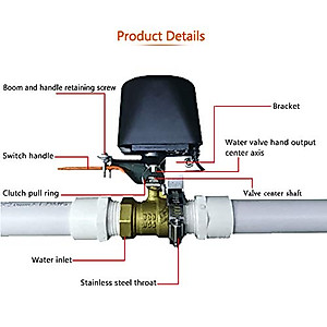 Motorized Smart Valve Watering Timer WiFi & Bluetooth Electric Water Shutoff Controller Robot Automatically, Tuya Smart & Smart Life App Control, Work with Alexa, No Hub Required