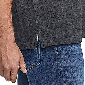 TSLA Men's Cotton Pique Polo Shirts, Classic Fit Short Sleeve Solid Casual Shirts, Performance Stretch Golf Shirt, Cotton Blend Polo Charcoal, X-Large