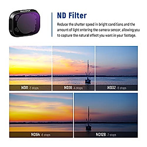 NEEWER ND Filter Set Compatible with DJI Mini 3/Mini 3 Pro, 6 Pack CPL ND8 ND16 ND32 ND64 ND128 Neutral Density Filter Drone Lens Accessory, Multi Coated HD Optical Glass, Aluminum Alloy Frame