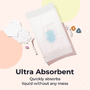 Peekapoo - Disposable Changing Pad Liners (50 Pack) Super Soft, Ultra Absorbent & Waterproof - Covers Any Surface for Mess Free Baby Diaper Changes