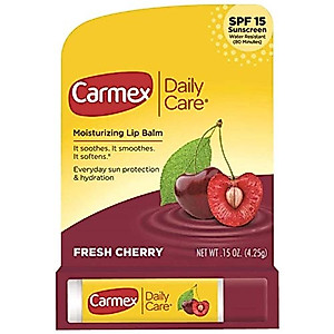 Carmex Lip Balm Stick - Cherry Flavor -SPF 15 - Pack of 2