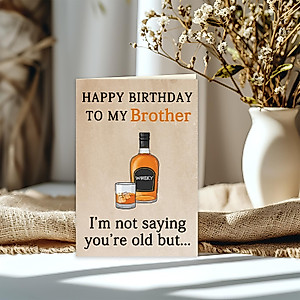 Abeletree Happy Birthday Card for Brother, Funny Brother Birthday Card, Brother Birthday Gifts from Sister, Humorous Bro Bday Gift Cards