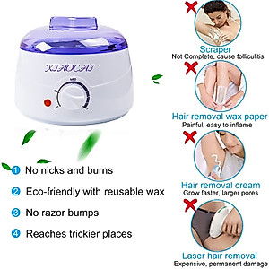 Hot Wax Warmer,Wax Heater Kit/Hair Removal Waxing Kit Hair Removal Waxing Kit with 4 100g Pearl Wax Beans, at Home Wax Heater Pot Machine Fmelter for Women and Men
