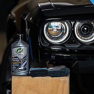 Turtle Wax 53448 Hybrid Solutions Ceramic Acrylic Black Polish and Wax Formulated for Black Car Paint, Removes Surface Scratches and Swirl Marks, Provides Water Repellency, Protection and Shine, 14 oz