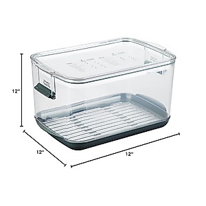 Progressive International Prepworks ProKeeper Food Fresh Produce Storage Container Set, 5- Piece, Clear Containers with Gray Sealed Tight Lids