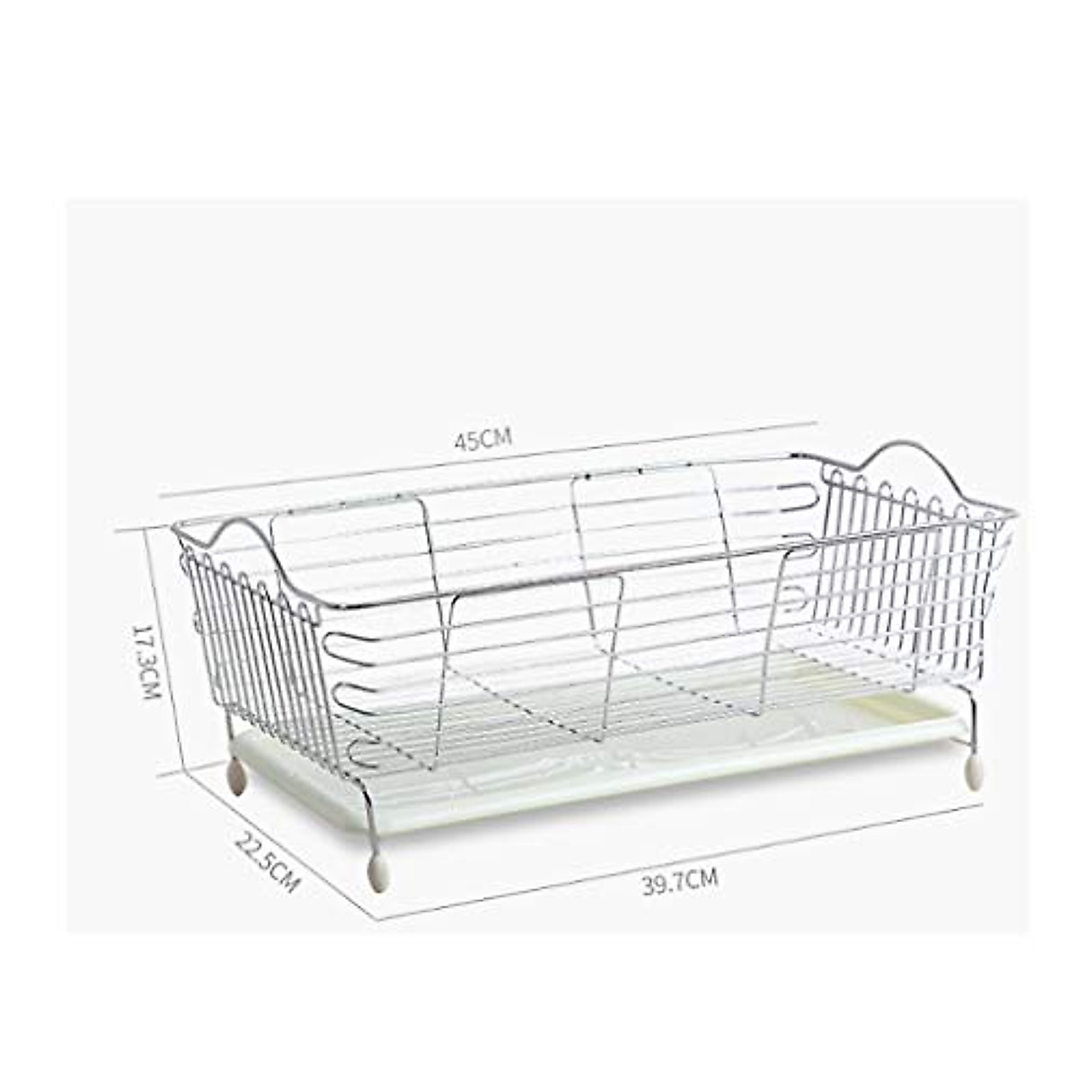ZSQAI Kitchen shelf-Large Dish Drying Rack Cutlery Holder, Over the Sink, In Sink Or On Counter Dish Drainer, Rustproof Stainless Steel
