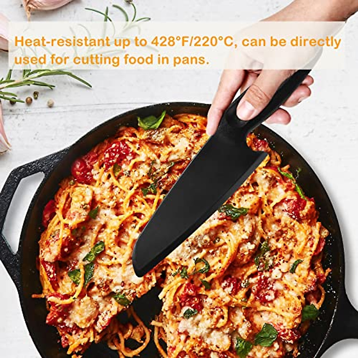 Professional Nylon Knife for Nonstick Pans, Kitchen Knife Safe for Kids, Nonstick Knife Heat-resistant Best for Cutting Brownies, Cakes, Bread, Lasagna, Cheese, Pizza, Pie etc.