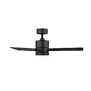 Axis Smart Indoor and Outdoor 3-Blade Ceiling Fan 44in Matte Black with 3000K LED Light Kit and Remote Control works with Alexa, Google Assistant, Samsung Things, and iOS or Android App