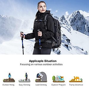 CAMEL CROWN Women's Waterproof Ski Jacket 3 in 1 Winter Coat Windbreaker Snowboard Jackets for Rain Snow Outdoor Hiking Black S