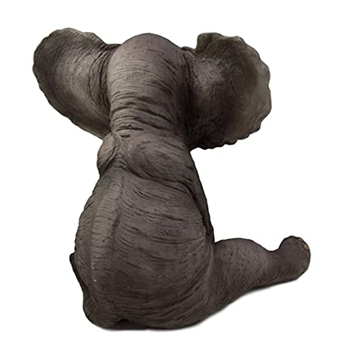 Ebros Safari Savanna Wildlife Animal Melee Adorable Pachy Elephant Statue Home Patio Decor Figurine with Solar LED Light Lantern Lamp 13.75"H Guest Greeter Elephants Path Lighter Sculpture