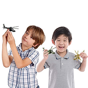 ArtCreativity Diecast Apache Helicopters with Pullback Mechanism, Set of 3, Diecast Toy Choppers with Spinning Propellers, Birthday Party Favors, Goodie Bag Fillers for Kids