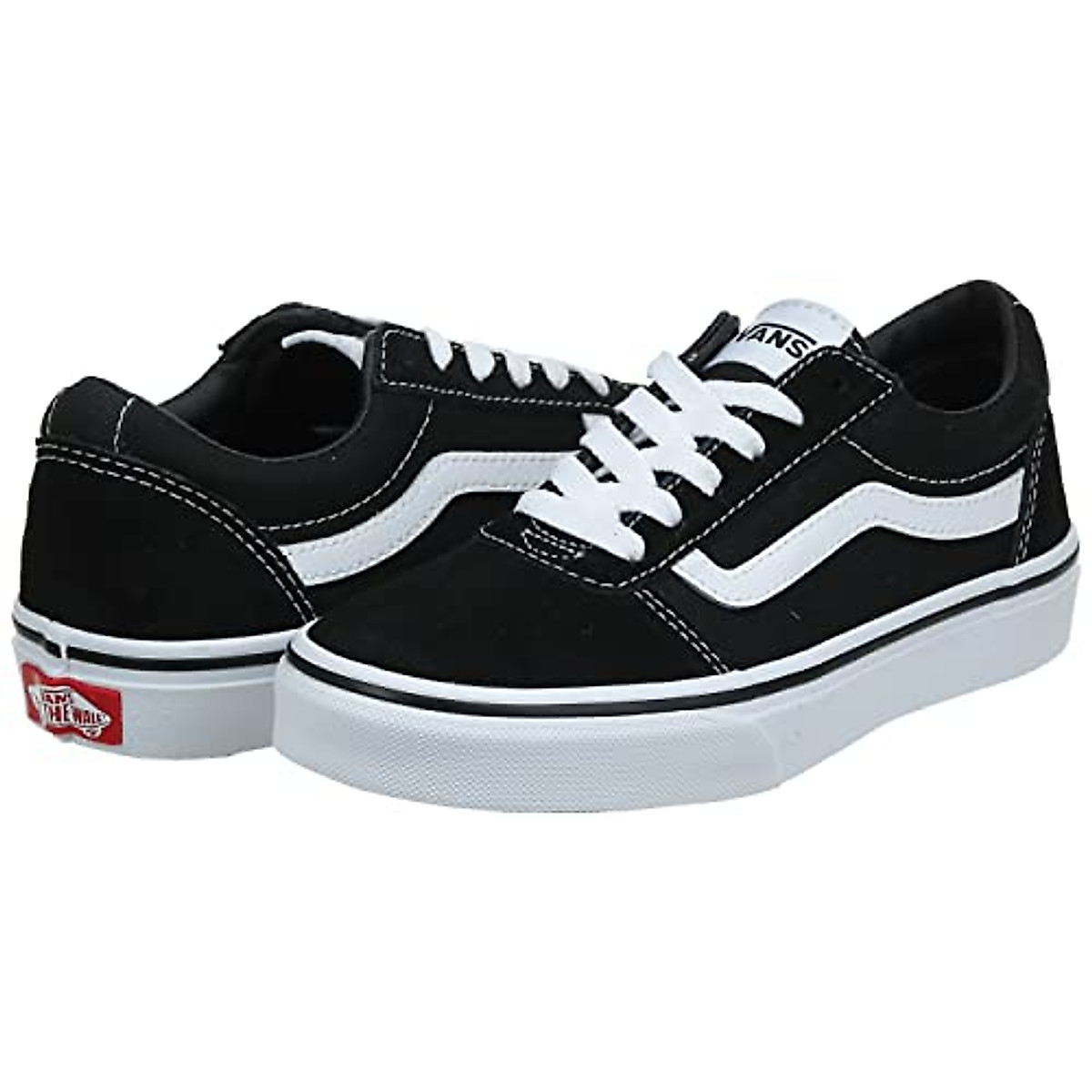 Vans Girls Low-Top Sneakers, Black Suede Canvas Black White Iju, 6 UK