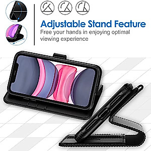 JETech Wallet Case for iPhone 11 6.1-Inch, Shockproof PU Leather Magnetic Flip Cover with Card Holder and Stand Feature (Black)