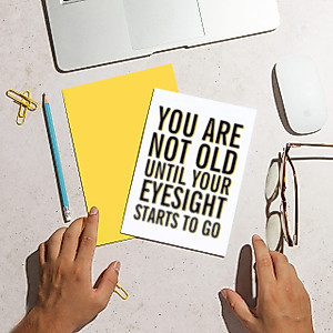 Huxters Funny Birthday Card - You know you are old Blurred Happy Birthday card - novelty gifts - birthday card dad - mum birthday cards - Oldi Card - FSC Approved Paper - Recyclable envelope - A5