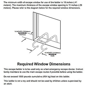 Kidde Fire Escape Ladder, 3-Story Rope Ladder, Extends to 25-Feet, Anti-Slip Rungs