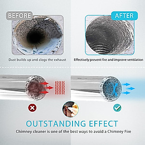 VIVOHOME 39.3 FT Chimney Sweep Cleaning Brush Tool Kit Rotary with 12 Reinforced Nylon Flexible Rods Snap Locking 45 Degree Angle Driven by Drill for Fireplace Flue Home Use