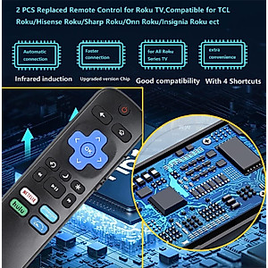 Rupmmehon (Pack of 2) Replacement Remote Control Universal for Roku TV/for Hisense/Element/TCL/Sharp/Onn/Philips/Hitachi/JVC Roku Series Smart TVs