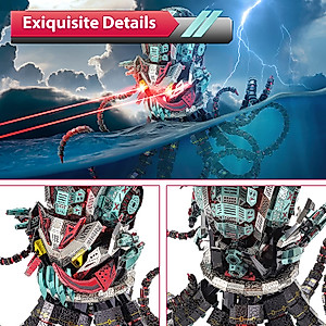 Microworld 3D Metal Puzzle, Mechanical Octopus Devil Challenge Metal Model Kits, Metal Kits Brain Teaser DIY Art Craft Home Decor Gift Toys for Adult Men