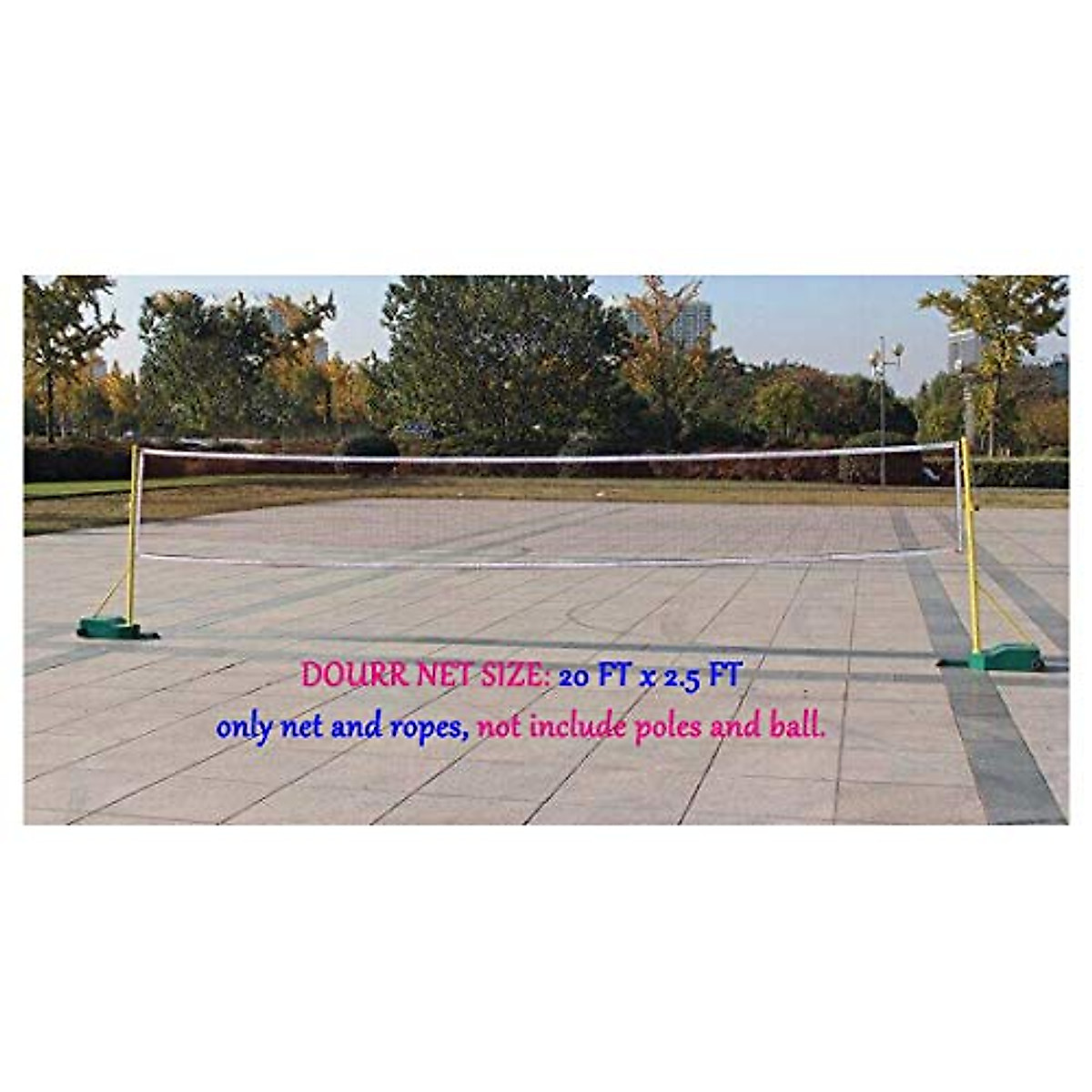 DOURR Badminton Tournament Net with Rope Cable (20 FT x 2.5 FT) (with Nylon Rope Cable)
