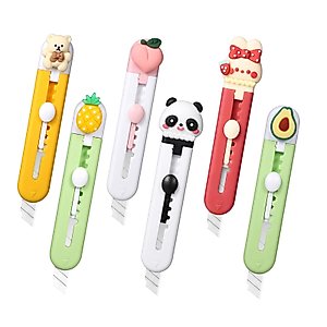 Vickay Utility Knife Box Cutters Retractable, for Paper Cartons Cardboard Cutter Razor Knife for DIY Home Office Use Pack of 6