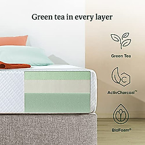Zinus 10 Inch Green Tea Arie Memory Foam Mattress/CertiPUR-US Certified/Bed-in-a-Box/Pressure Relieving/Made in USA, Queen