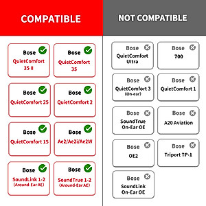 Premium Ear Pad Replacement for Bose Headphones Earpads, Compatible with Bose QuietComfort 35 ii /QC35 /QC25 /QC2 /QC15 /Ae2 /Ae2i /Ae2w /SoundTrue & SoundLink, by Krone Kalpasmos – Classic Black