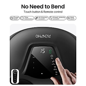 RENPHO Shiatsu Foot Massager with Heat,Electric Foot Massager for Circulation and Pain Relief with Remote,Deep Kneading,Squeezing,Size up to 12