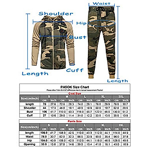 PASOK Men's Casual Tracksuit Set Long Sleeve Full-Zip Running Jogging Athletic Sweat Suits Style 2 Gray 2XL