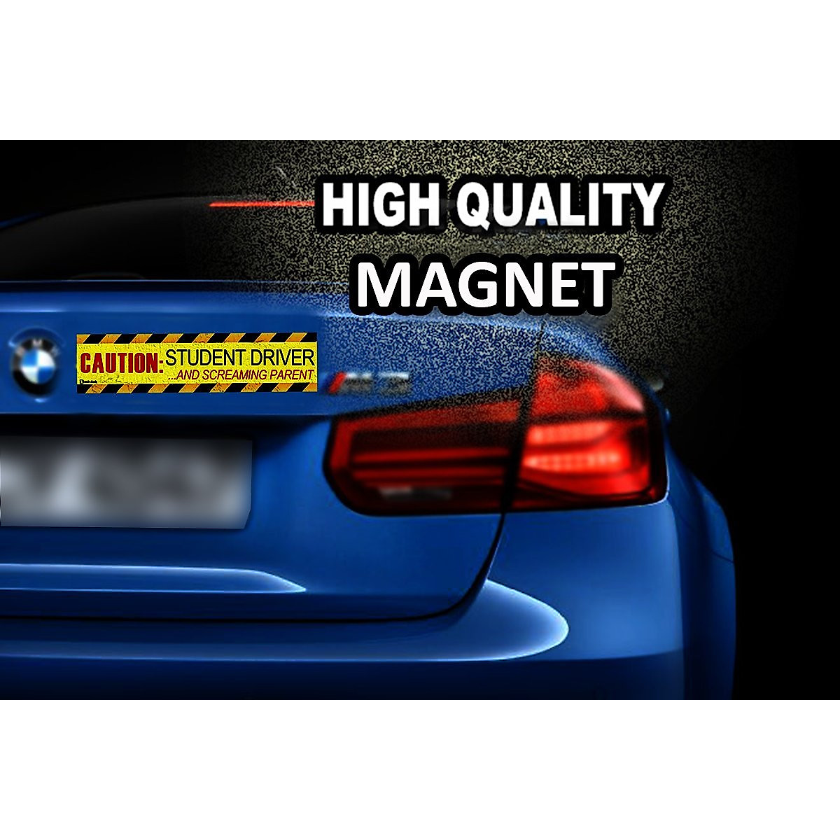 Zento Deals Caution Student Driver and Screaming Parent Car Magnet Funny New Driver Flexible Magnet 12" X 3" (1 Pack)
