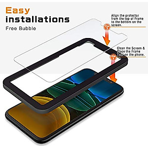 NEARPOW Screen Protector for iPhone 11 / iPhone XR, [4 Pack] Tempered Glass Screen Protector for Apple iPhone XR 6.1" 2018 / iPhone 11 2019, [Fit with Most Cases][Easy Installation Frame][9H Hardness]