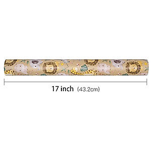RUSPEPA Kraft Wrapping Paper Roll - Mini Roll - Jungle Animals Design Great for Birthday, Party, Baby Shower - 17 Inches X 32.8 Feet