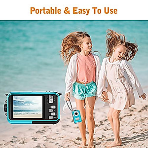 Yifecial Waterproof Camera 10FT Underwater Camera 30MP 1080P FHD Video Resolution 16X Zoom Waterproof Digital Camera for Snorkeling,Vacation(Blue)