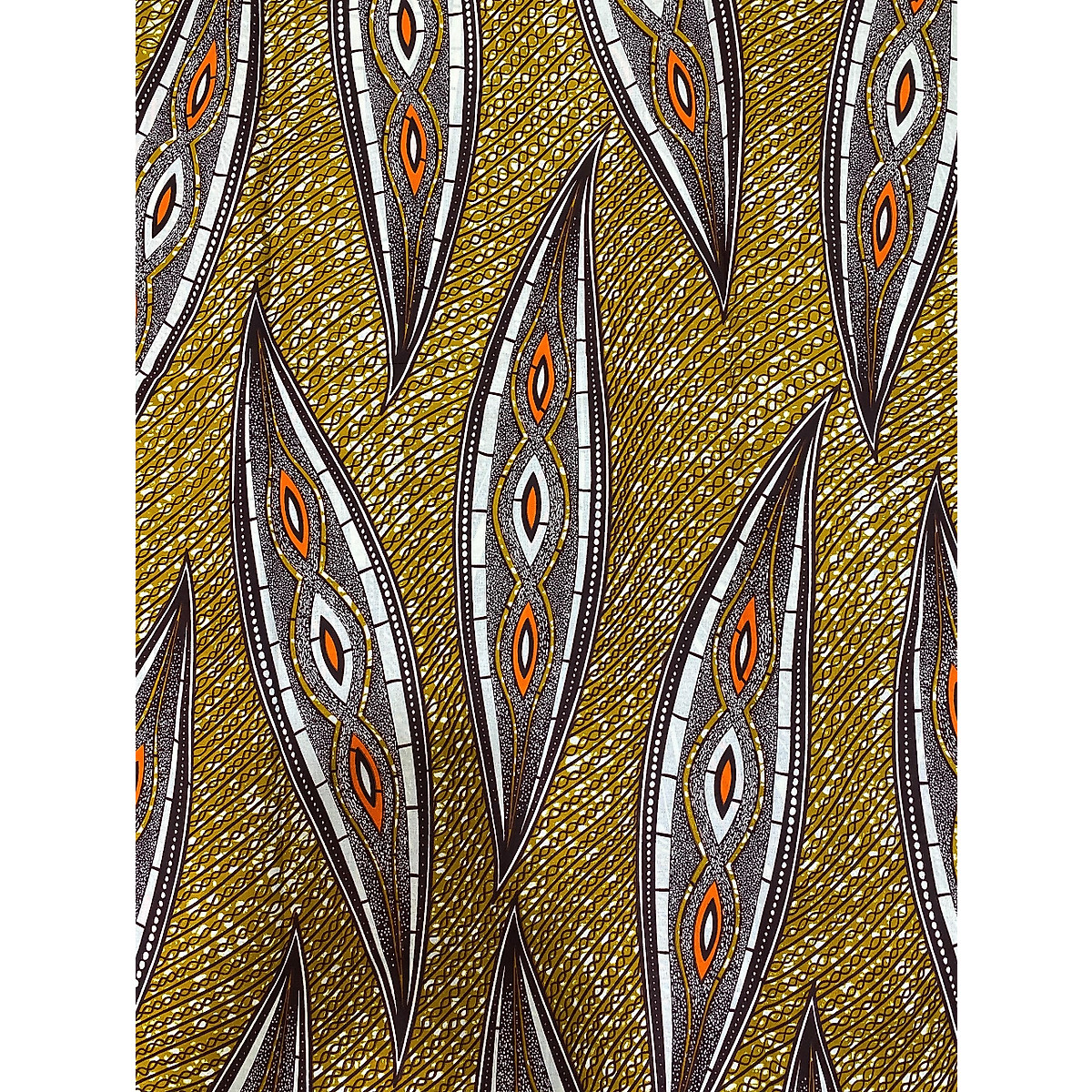 African Ankara Wax Prints Fabrics- Classical Design- White, Black, Red, Light-Brown -Sell by 6 Yards- 100% Cotton-for Men and Women