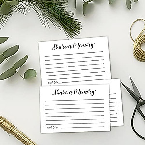 Share A Memory Cards, Pack of 50, Memory Cards for Celebration of Life, Wedding, Showers, Birthdays, Funeral, Retirement, Graduation, Funeral Guest Book Alternative Advice Game, 4x6 Inch.