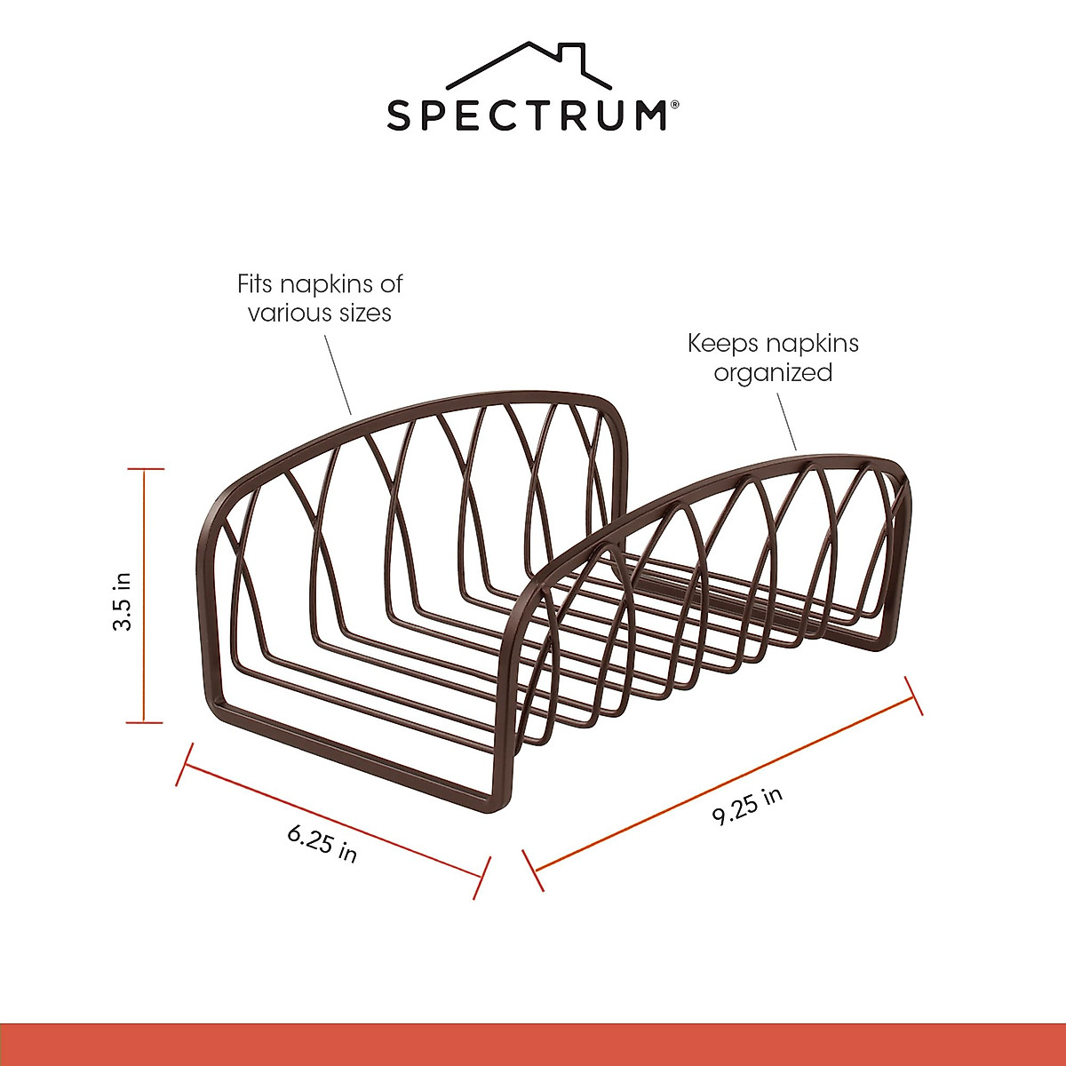 Spectrum Diversified Twist Guest Towel Holder, Bronze