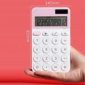 MJWDP Solar Calculator Multifunctional Student Accounting Exam Special Financial Calculator Cute Small Calculator 12 Digits Display (Color : D, Size