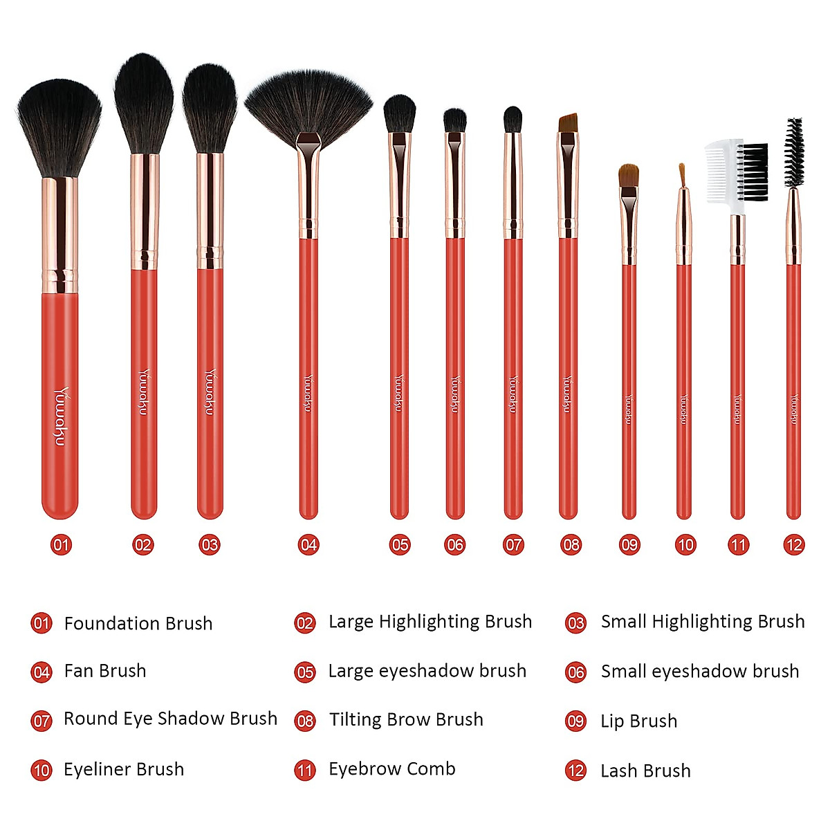 Makeup Brushes Set Professional from an Array of Eyeshadow Foundation Brushes to a Concealer Brush to Eyelash and Blusher Brushes 12 Pcs Make up Brush Kit -the Makeup World is Truly Your Oyster.
