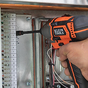 Klein Tools 32767 Impact Driver, 3-in-1 Impact Flip Socket and Bit Holder, 1/4-Inch and 5/16-Inch Hex Drivers, 5-Inch Length