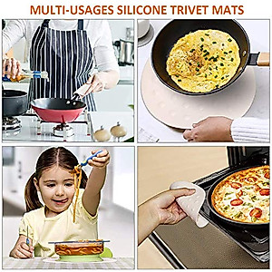 Silicone Trivet Mat Pot Holders, 5 Pack Heat Resistant Non-Slip Kitchen Trivets, Super Soft Flexible Easy to Wash and Dry, Perfect for Hot Pots and Pans, Dining Table and Countertop, Jar Opener