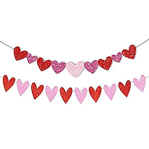 Love Banner for Valentines Day Party Decorations, Simple and lovely Wedding Anniversary Decoration 2PCS