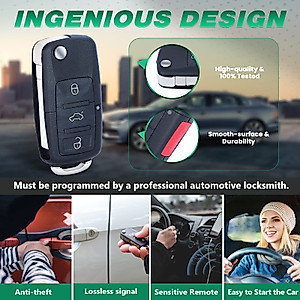 Beefunny 315MHz ID48 Chip 1K0 959 753H Replacement Complete Remote Key 3+1 Button for Volkswagen (1)