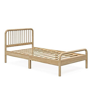 Storkcraft Next Porto Twin Bed (Natural) – GREENGUARD Gold Certified Fits Standard Twin Mattress, Sleek and Elegant Design, Easy to Assembly, Easy-to-Match Style