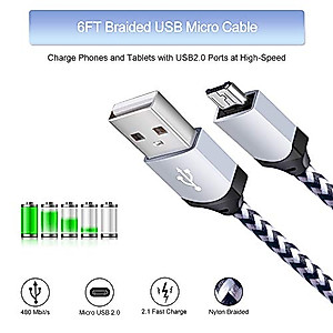 USB Wall Charger Micro USB Cable,4Kit Charging Block USB Charger Cube Plug with Android Micro Cord Cable Compatible Samsung Galaxy S7 Edge A10 A6 M10 J7 J8 S6 S5 Note 5 4, LG, HTC, Moto, Android Phone