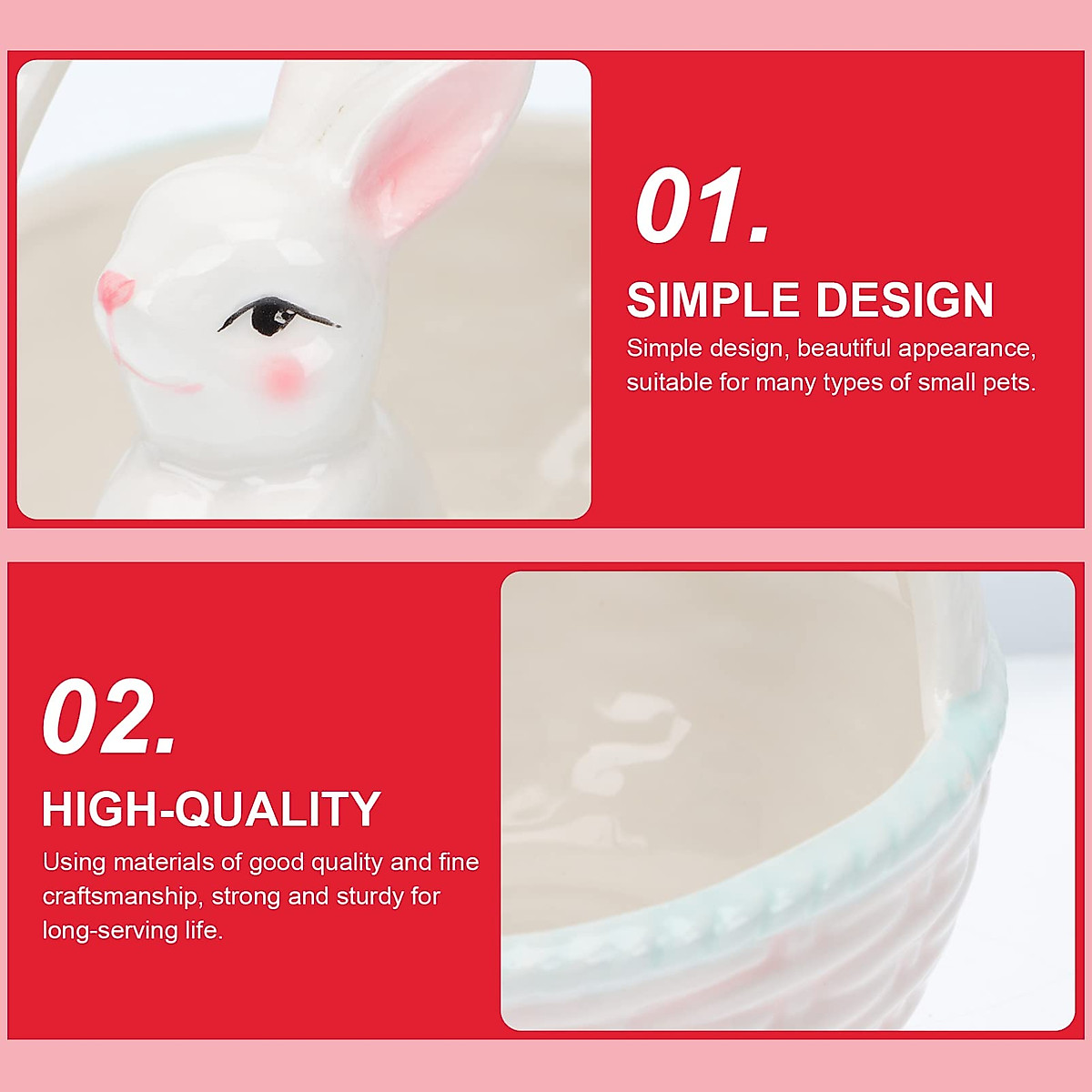 Rabbit Doll Ceramic Fruit Bowl Bunny Candy Basket Porcelain Rabbit Dish Small Items Dish Salad Bowl Dessert Serving Bowls Flower Pot Easter Party Tableware Easter Party Favor Gift