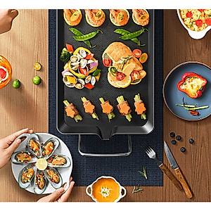 Electric Table Top Griddle. Korean Style Nonstick Grill. Indoor Raclette Yakiniku Grill Pan. Extra Large Portable. Adjustable Temperature. Campaing Indoor Outdoor (26.8 Inch)