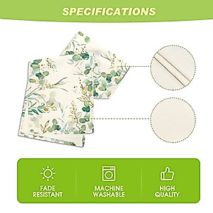 Artoid Mode Beige Greenery Eucalyptus Summer Table Runner, Spring Seasonal Anniversary Holiday Kitchen Dining Table Decoration for Indoor Outdoor Home Party Decor 13 x 72 Inch