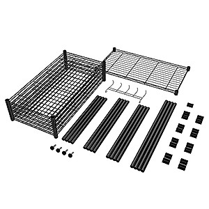 Himimi 6-Tier Wire Shelving Unit, Free Standing Shelf, Metal Storage Shelves, Heavy Duty Organizer Rack for Garage, Kitchen, Living Room, Bathroom, 21.26L x 11.42W x 62.99H, Black