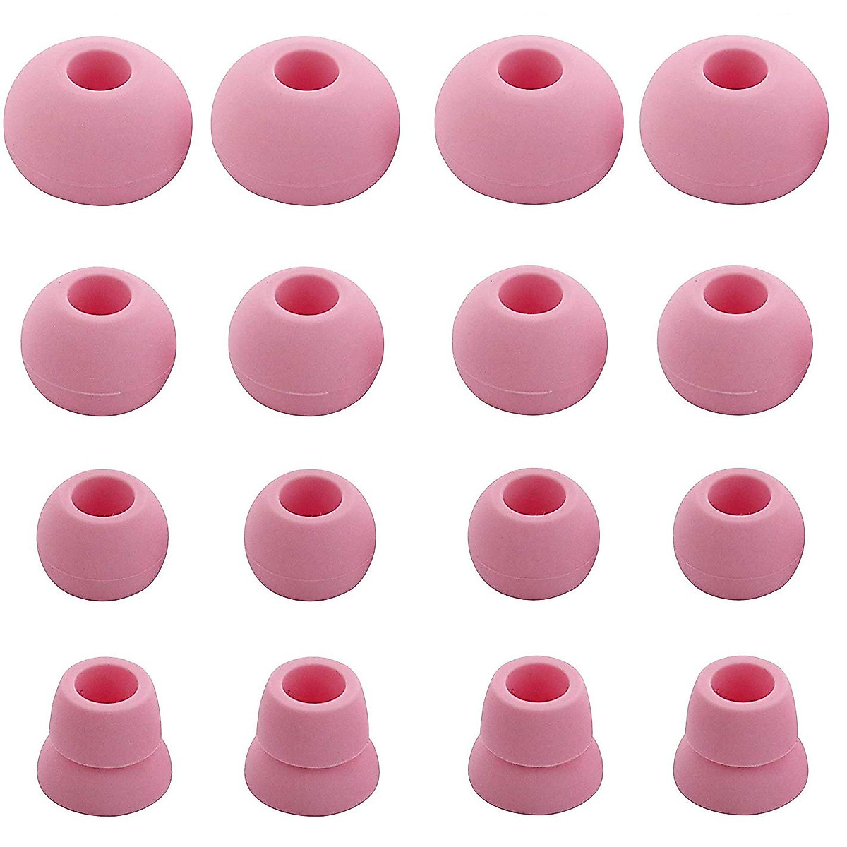 BLLQ Replacement Silicone Ear Tips Ear Buds Ear gels for Beats by dr dre Powerbeats 3 Wireless Stereo Earphones - 16PCS 8 Pairs with 4 Size Options （Pink）