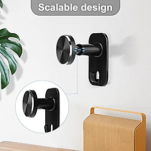WALLFID 2 PCS Retractable Headphone Stand,Sticky Headset Hanger Adhesive Headphone Holder Hook Mount,for All Headsets,Earphone Clamp for AirPods Max/Beats/Sony/Sennheiser Music Headphones